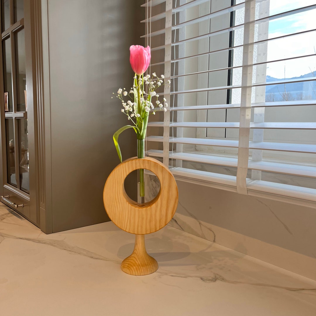 Bohemian-inspired Wooden Vase, Minimalist Desk Vase With a Modern Twist ...
