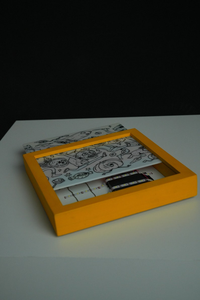 Artistic Horror Wooden Lamp, Eerie Fun Wooden Light Decor, Unique ...