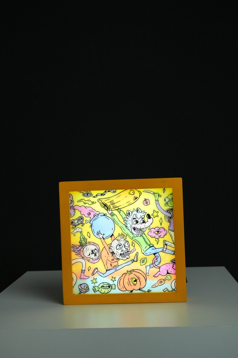 Artistic Horror Wooden Lamp, Eerie Fun Wooden Light Decor, Unique ...