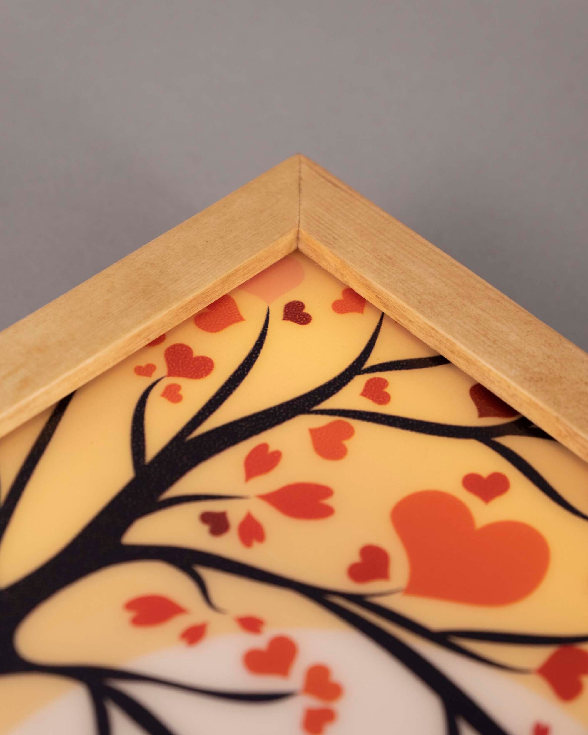 Romantic Couple Love Symbol Light Box Heart Tree Wooden Light - Etsy