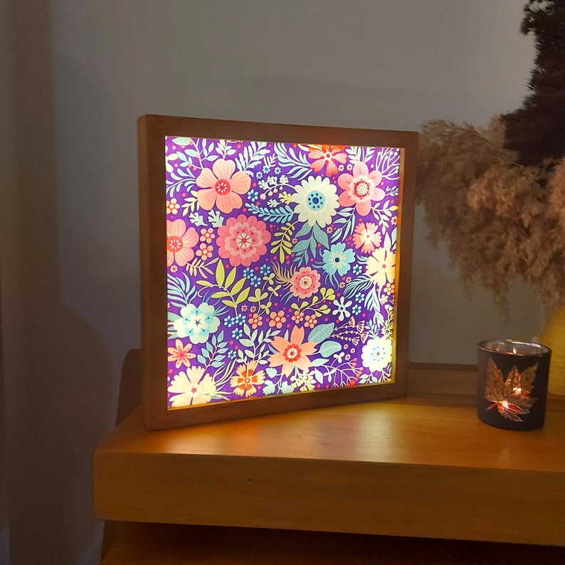 Floral Dream Light Box, Nature-inspired Interior Decor, Botanical ...