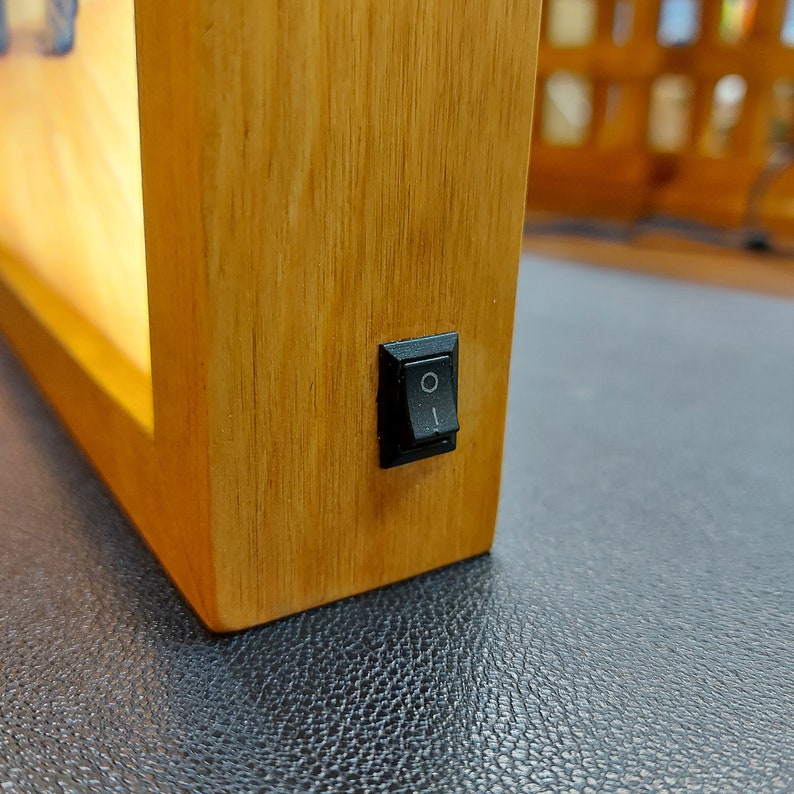 Flower Light Box Led Lamplighted Wooden Lampwooden Light - Etsy