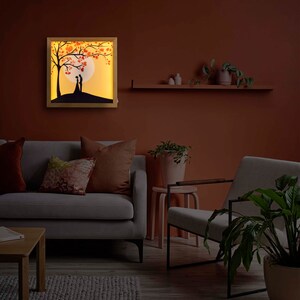 Romantic Love LED Box, True Love Light Decoration, Couple's Wooden ...