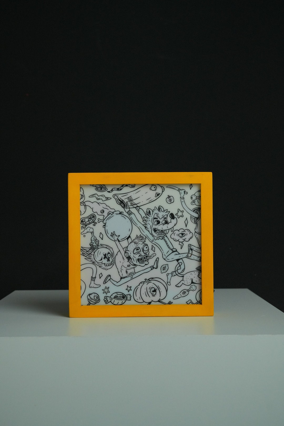 Artistic Horror Wooden Lamp, Eerie Fun Wooden Light Decor, Unique ...