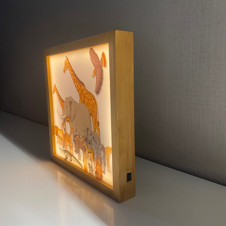 Enchanting Nature Inspired Light Box With Wild Animal Art, Forest ...