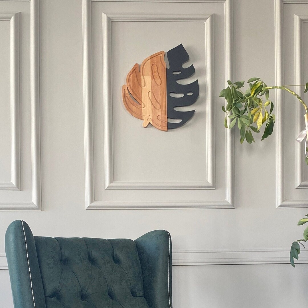 Monstera Metal and Wood Wall Art, Philderon Wall Art, Philodendron's ...