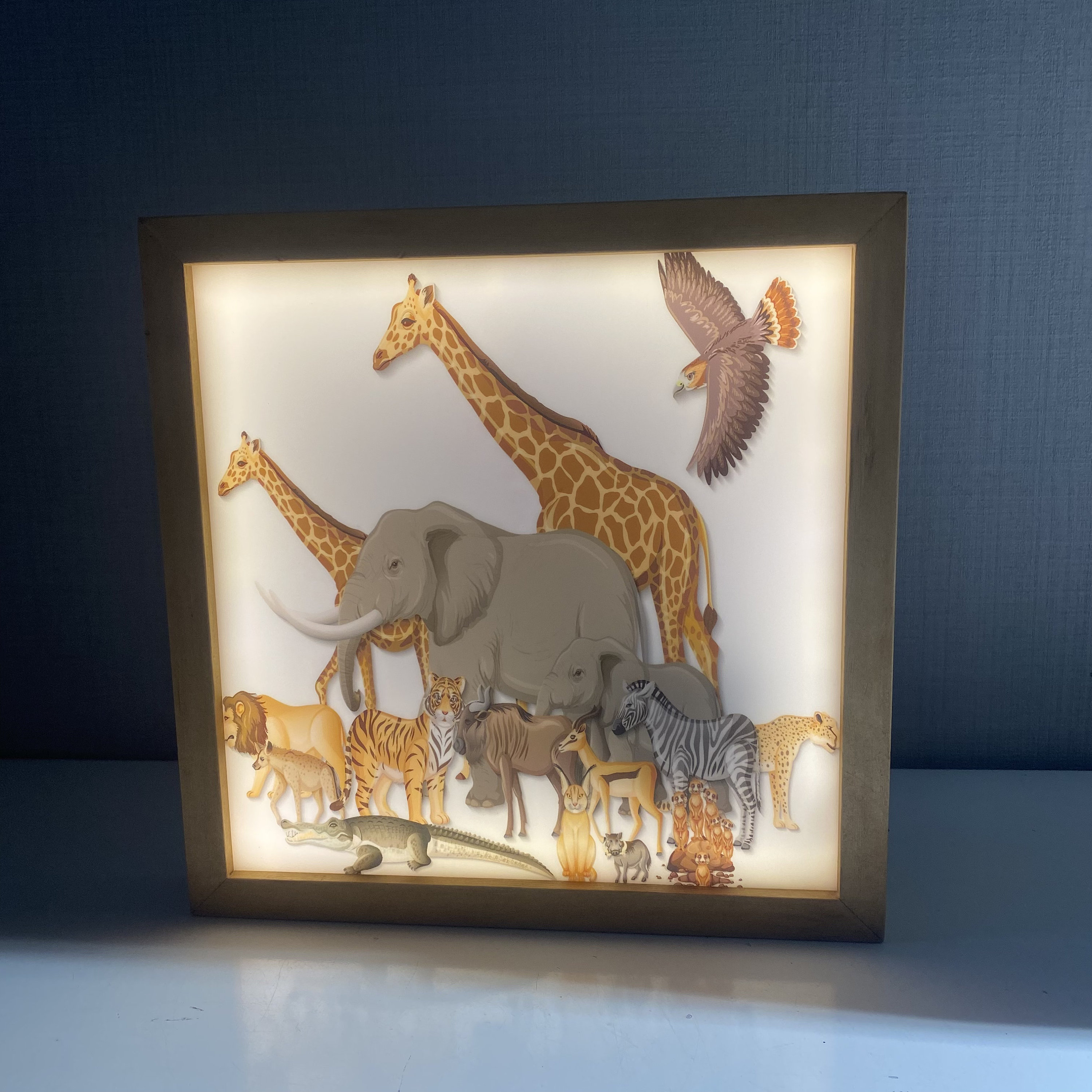Enchanting Nature Inspired Light Box With Wild Animal Art, Forest ...
