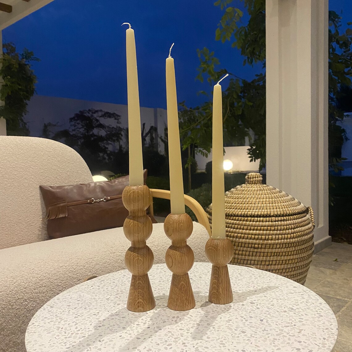 Oak Wood Triple Candle Holder Rustic Home Decor Oak Tree - Etsy