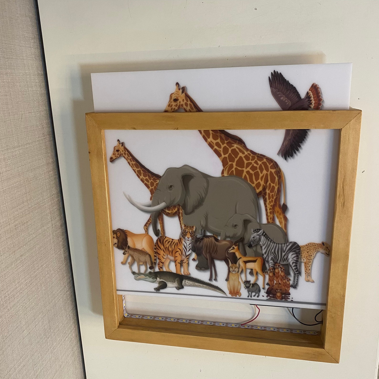 Enchanting Nature Inspired Light Box With Wild Animal Art, Forest ...