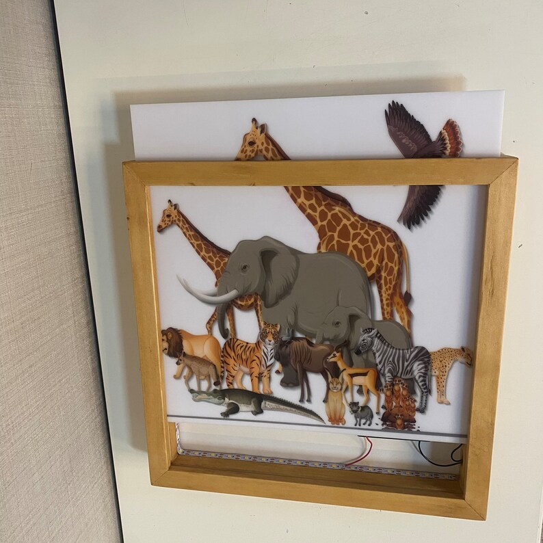 Enchanting Nature Inspired Light Box With Wild Animal Art, Forest ...