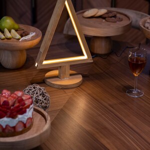 Triangle Wooden Led Lamp, Modern Wooden Table Light, Geometric Wood ...