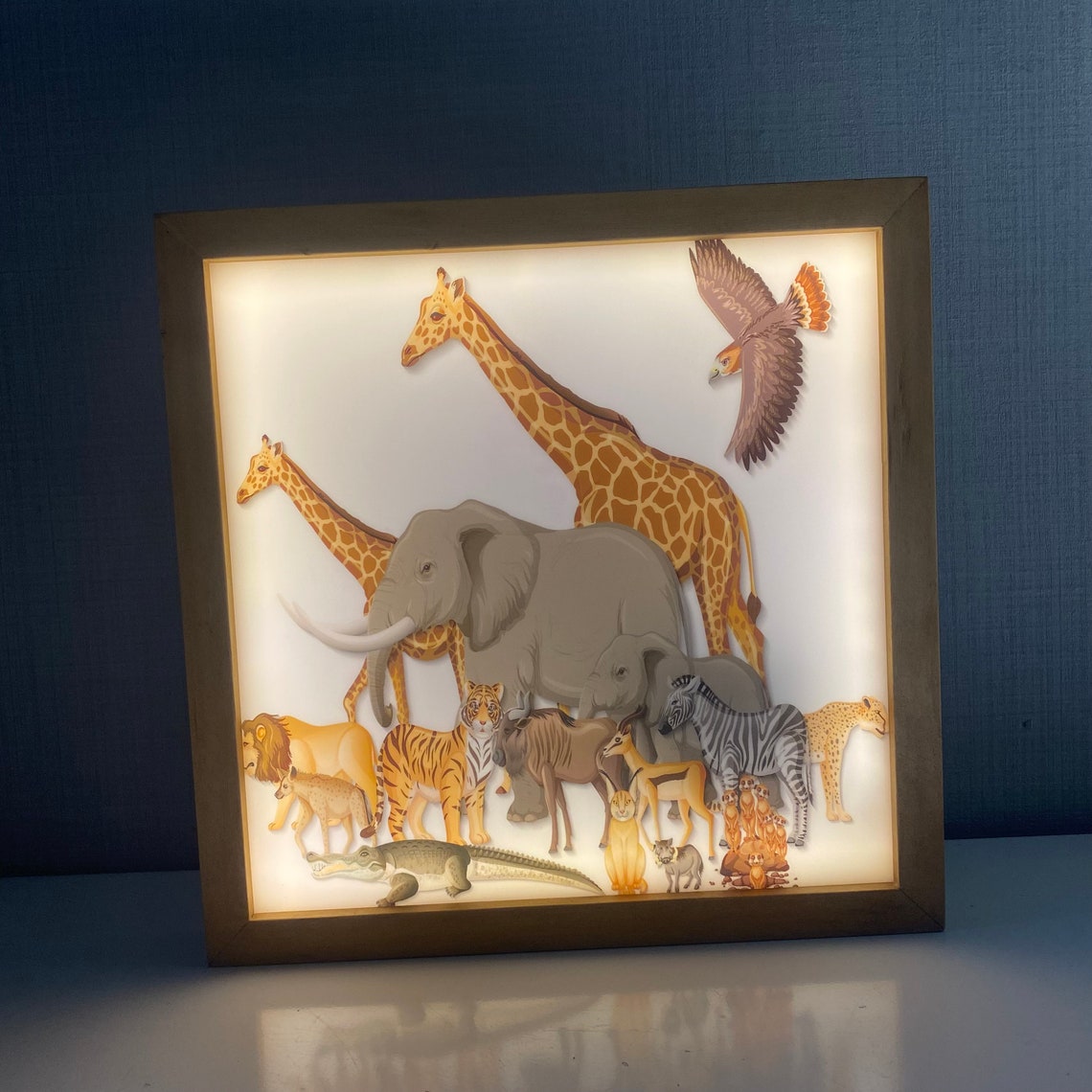 Enchanting Nature Inspired Light Box With Wild Animal Art, Forest ...
