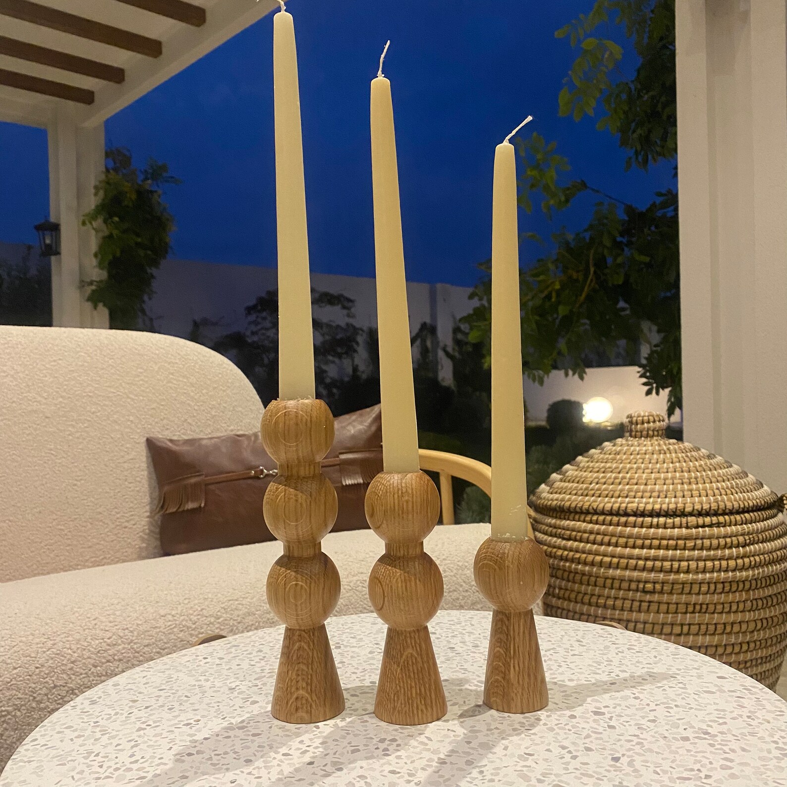 Oak Wood Triple Candle Holder Rustic Home Decor Oak Tree - Etsy