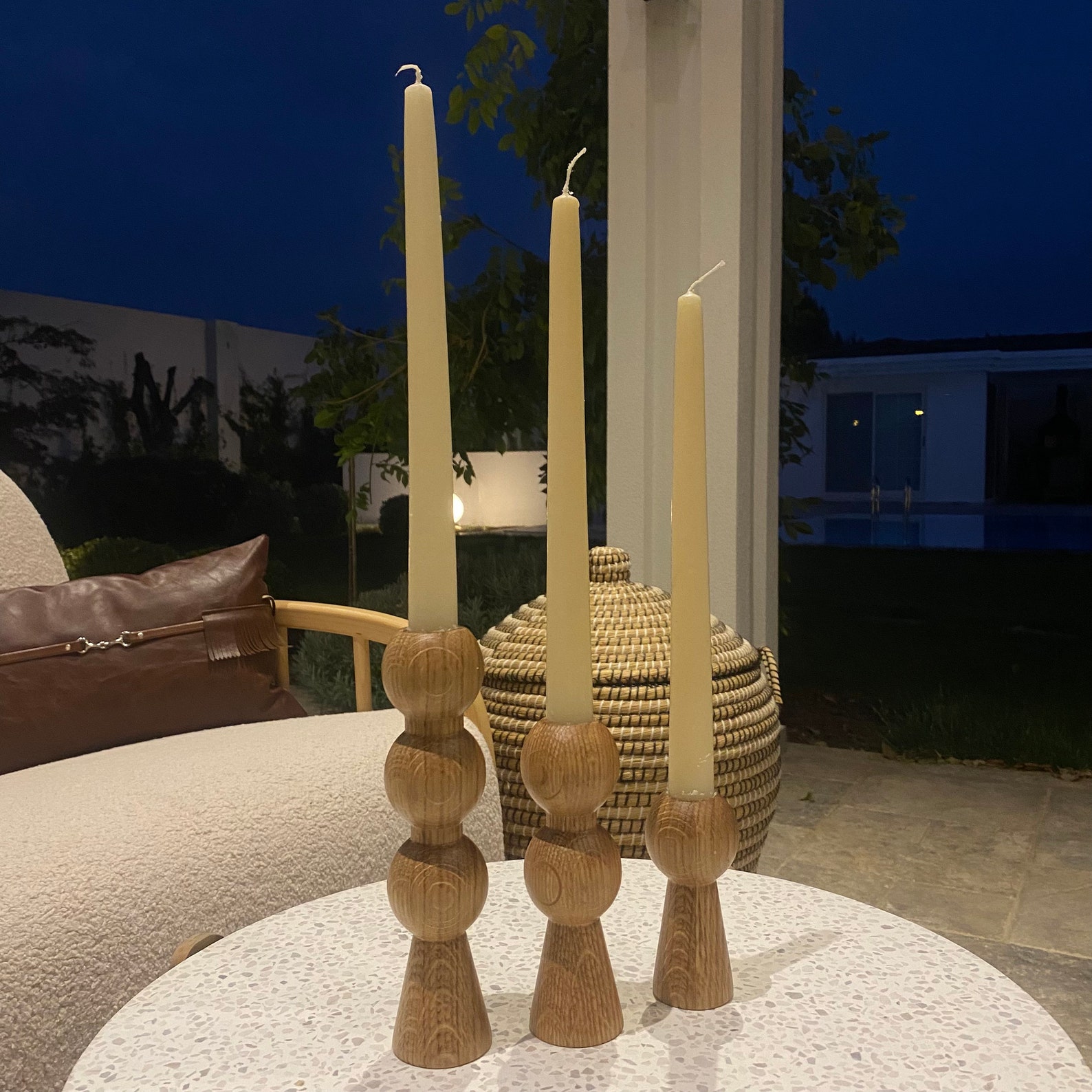 Oak Wood Triple Candle Holder Rustic Home Decor Oak Tree - Etsy