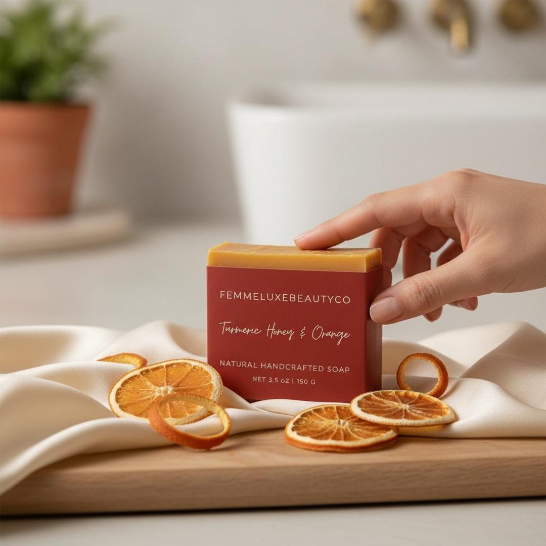 Turmeric Honey & Orange Bar Soap, Natural Handmade Soap, Vegan Formula ...
