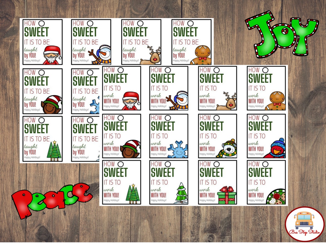Teacher Christmas Gift Printable Tag | Christmas Teacher Tag | Holiday ...