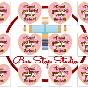 Donut You Know You're the Best SQUARE TAG, Printable Cookie Tag ...