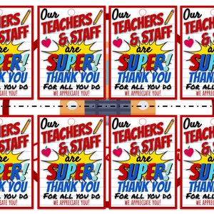Printable Teacher Gift Tags, Super Hero Teacher Tags, Easy Teacher ...