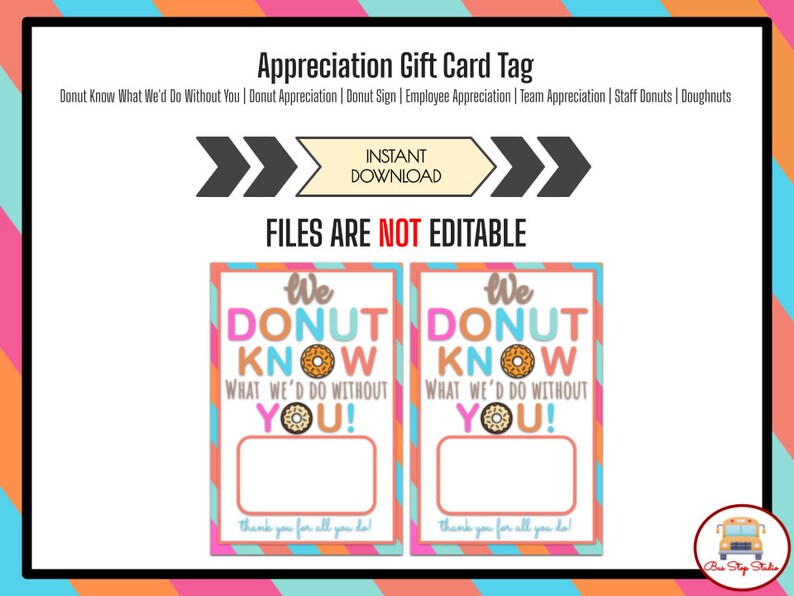 Donut Know What We'd Do Without You Donut Appreciation - Etsy