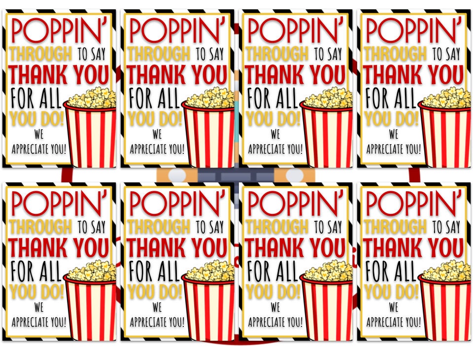 Popcorn Appreciation Sign, Teacher Appreciation, Employee Staff Team ...