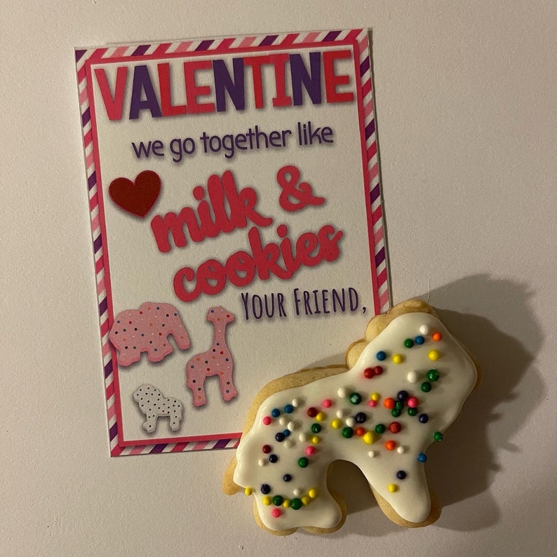 Valentine's Day Printable Tag, Cookie Tags, Milk and Cookies Tags ...