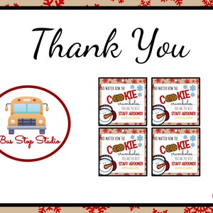 Holiday Cookie Thank You Gift Tags, Christmas Teacher Staff Nurse, No ...