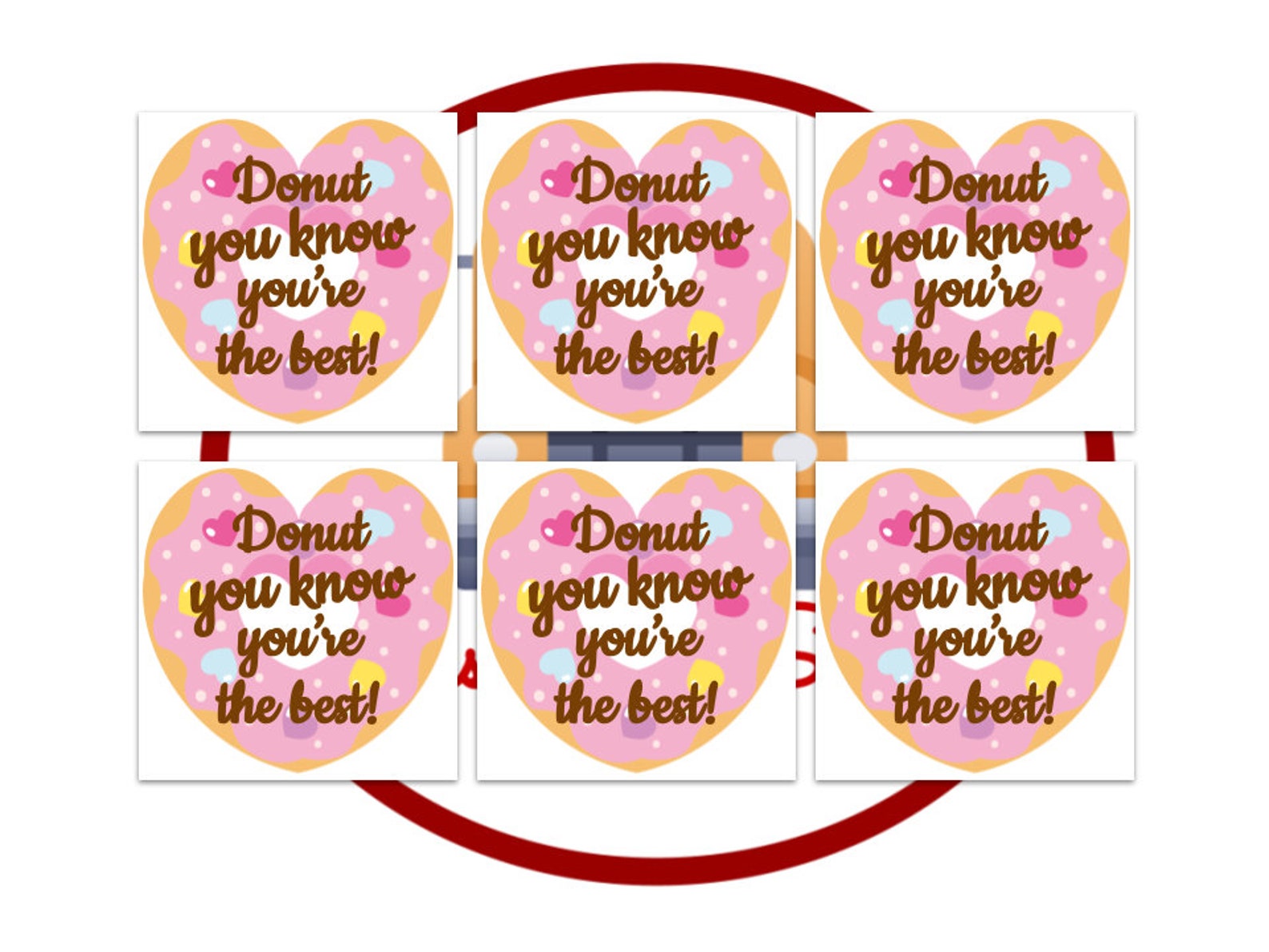 Donut You Know You're the Best SQUARE TAG, Printable Cookie Tag ...
