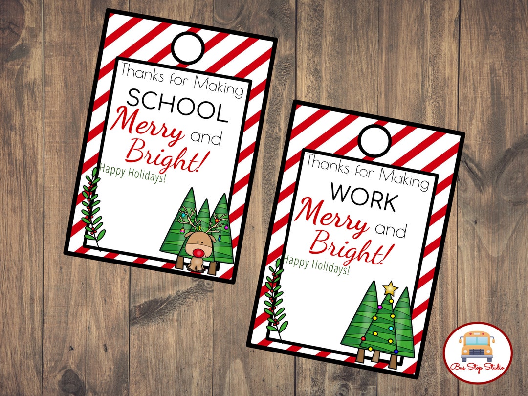 Teacher Christmas Gift Printable Tag | Christmas Teacher Tag | Holiday ...