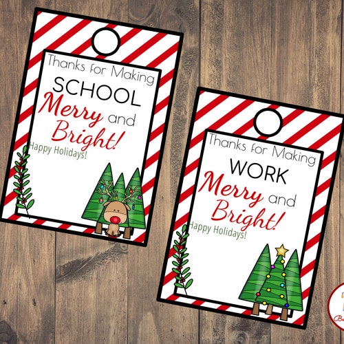 Christmas Holiday Teacher Gift Printable Tag Christmas - Etsy
