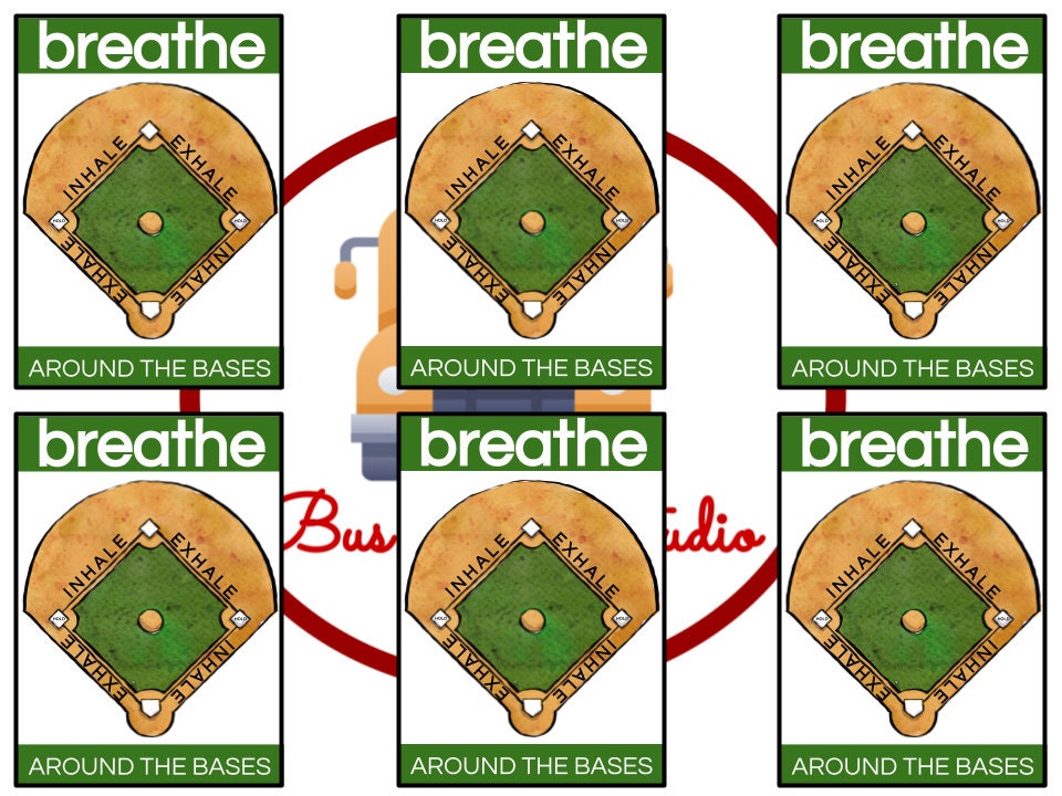 Mindfulness Breathing Printable Tag, Baseball Breathing, Mindfulness ...