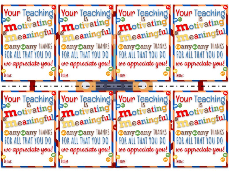 Printable Teacher Gift Tags, M&M Teacher Tags, Mm Tags, Easy Teacher ...