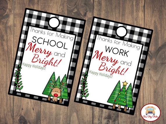 Teacher Christmas Gift Printable Tag Christmas Teacher Tag - Etsy