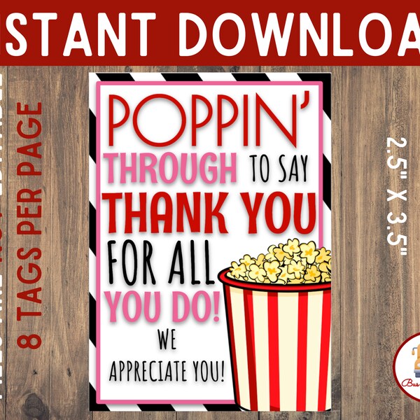 Teacher Appreciation Popcorn - Etsy