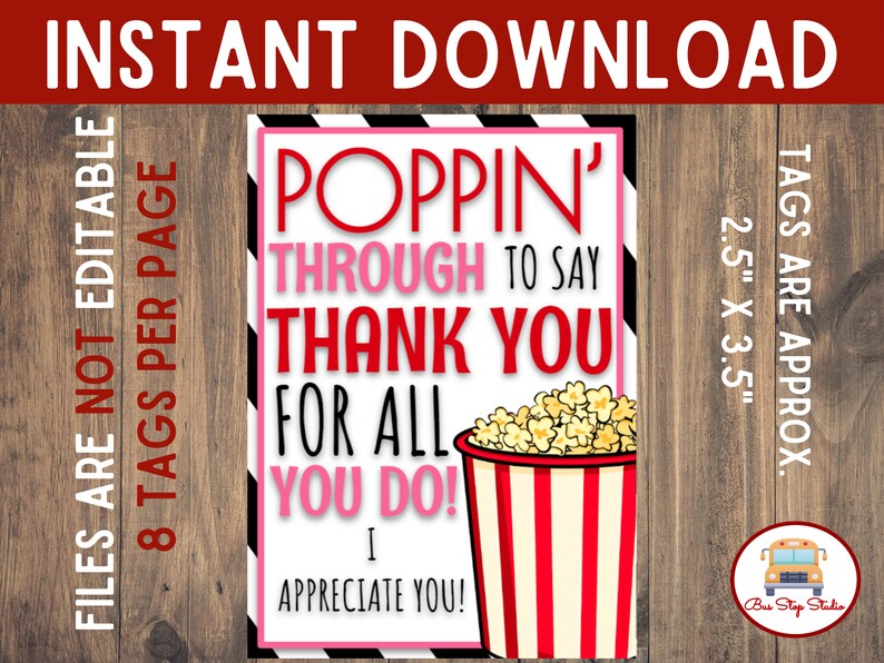 Popcorn Appreciation Sign Teacher Appreciation Employee - Etsy