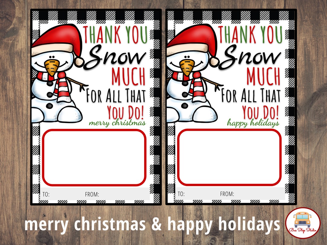 Thank You SNOW Much for All That You Do Tags | Christmas Teacher Tag ...