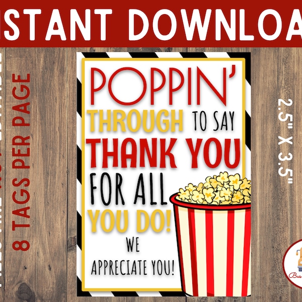Popcorn Thank You - Etsy