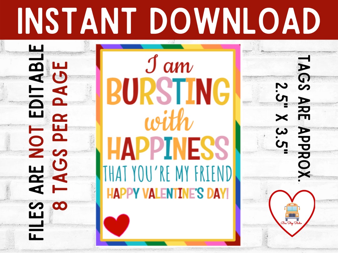 Starburst Valentine's Day Printable, Star Valentine, Bursting Valentine ...