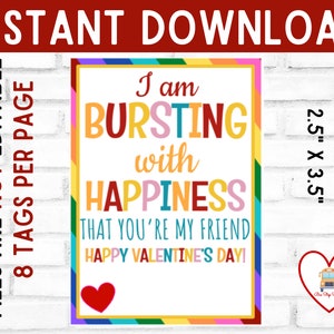 Starburst Valentine's Day Printable, Star Valentine, Bursting Valentine ...