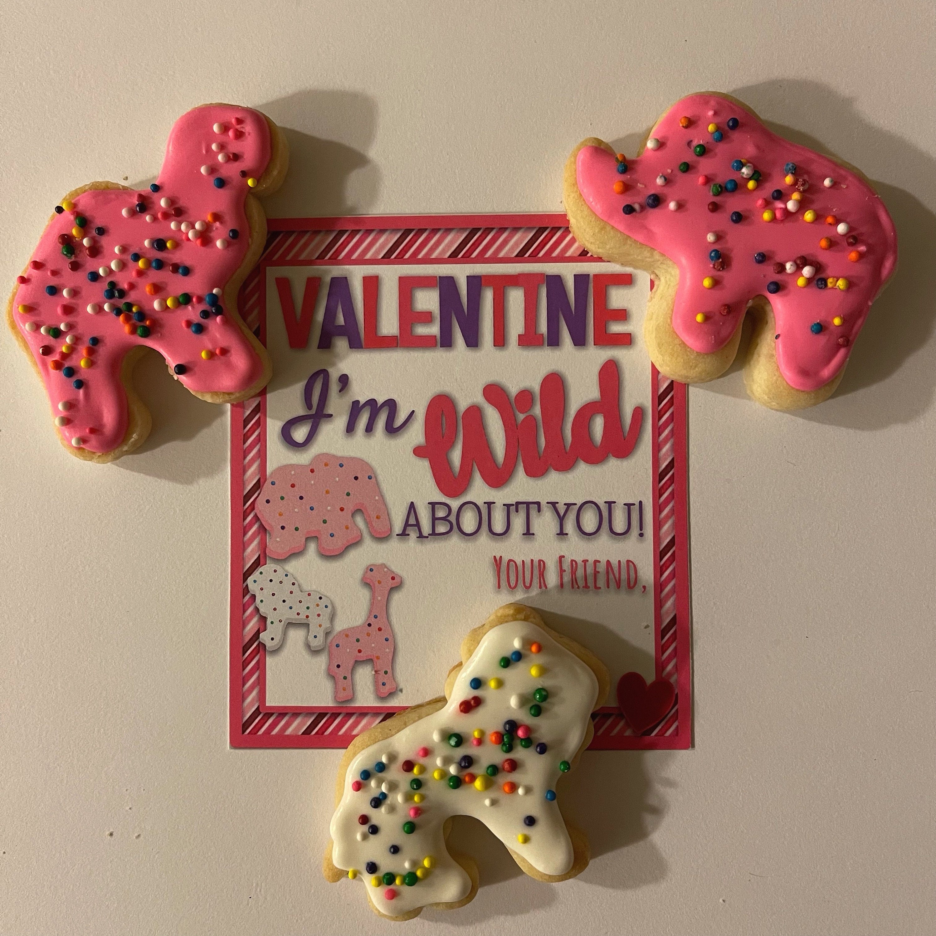 Animal Cookie Valentine's Day Printable Tag, Circus Cookie Valentine ...
