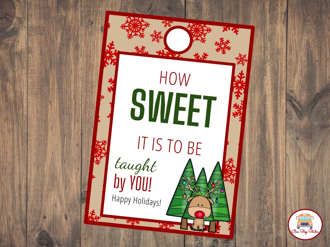 Teacher Christmas Gift Printable Tag | Christmas Teacher Tag | Holiday ...