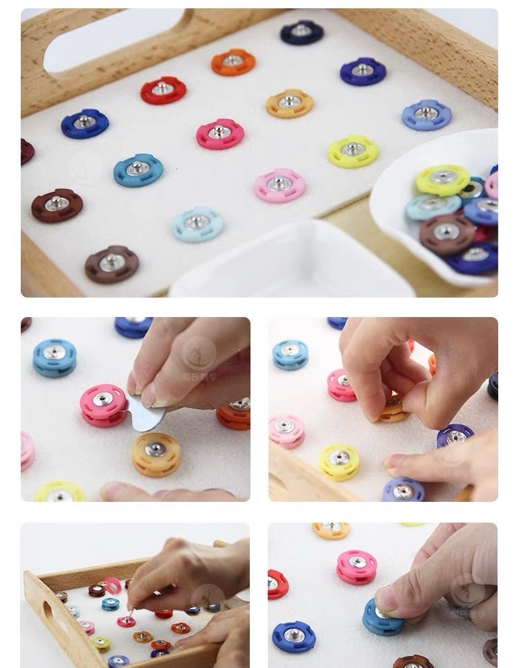 Pressing a Button Montessori Practical Life Activity Fine Motor Skill 2 ...