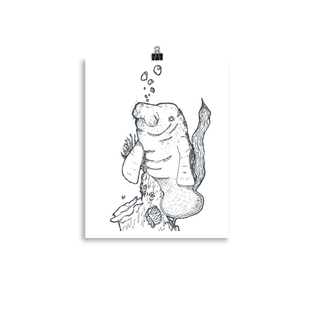 Manatee Poster - Etsy