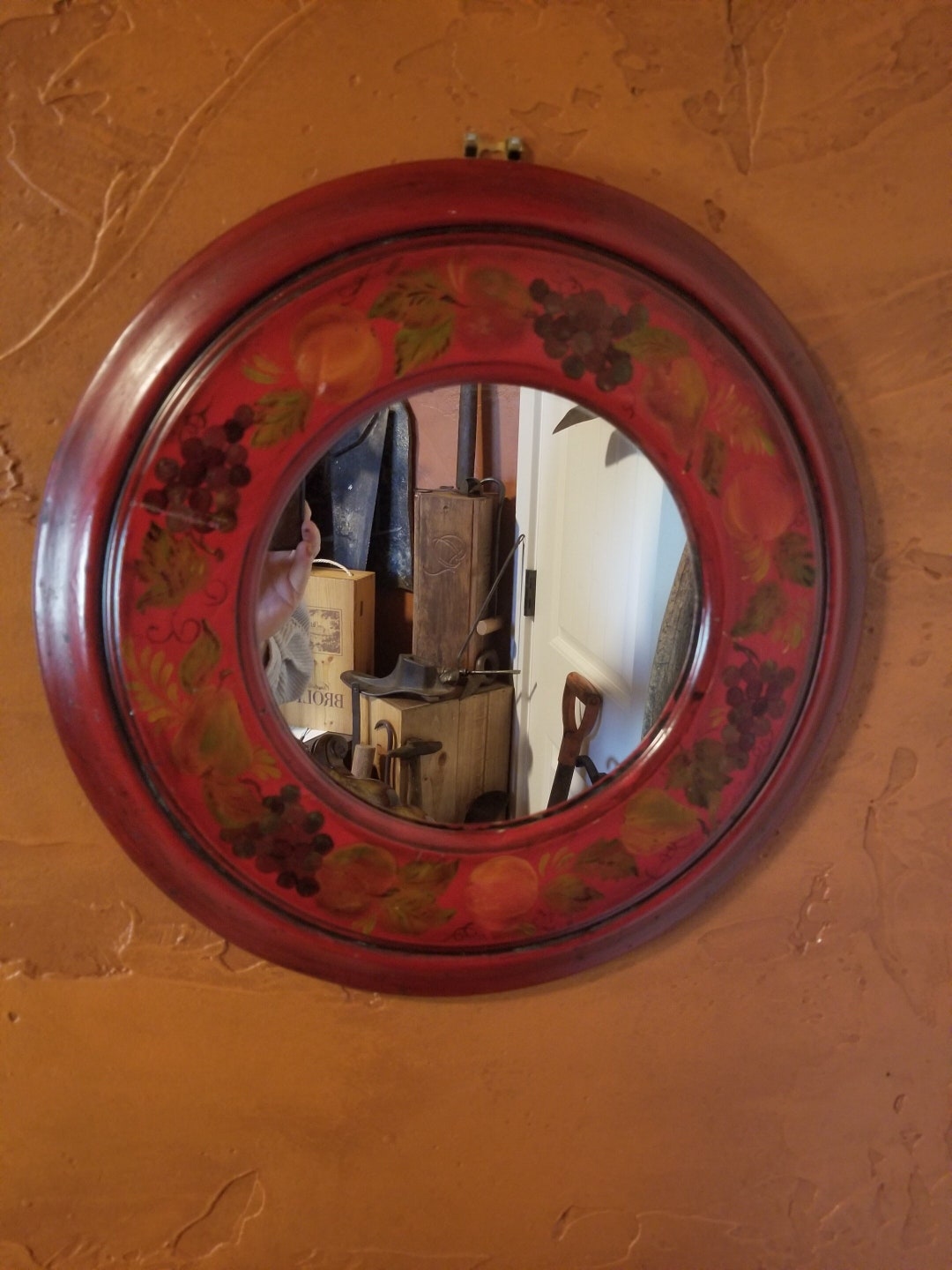 Hand-painted Round Mirror - Etsy