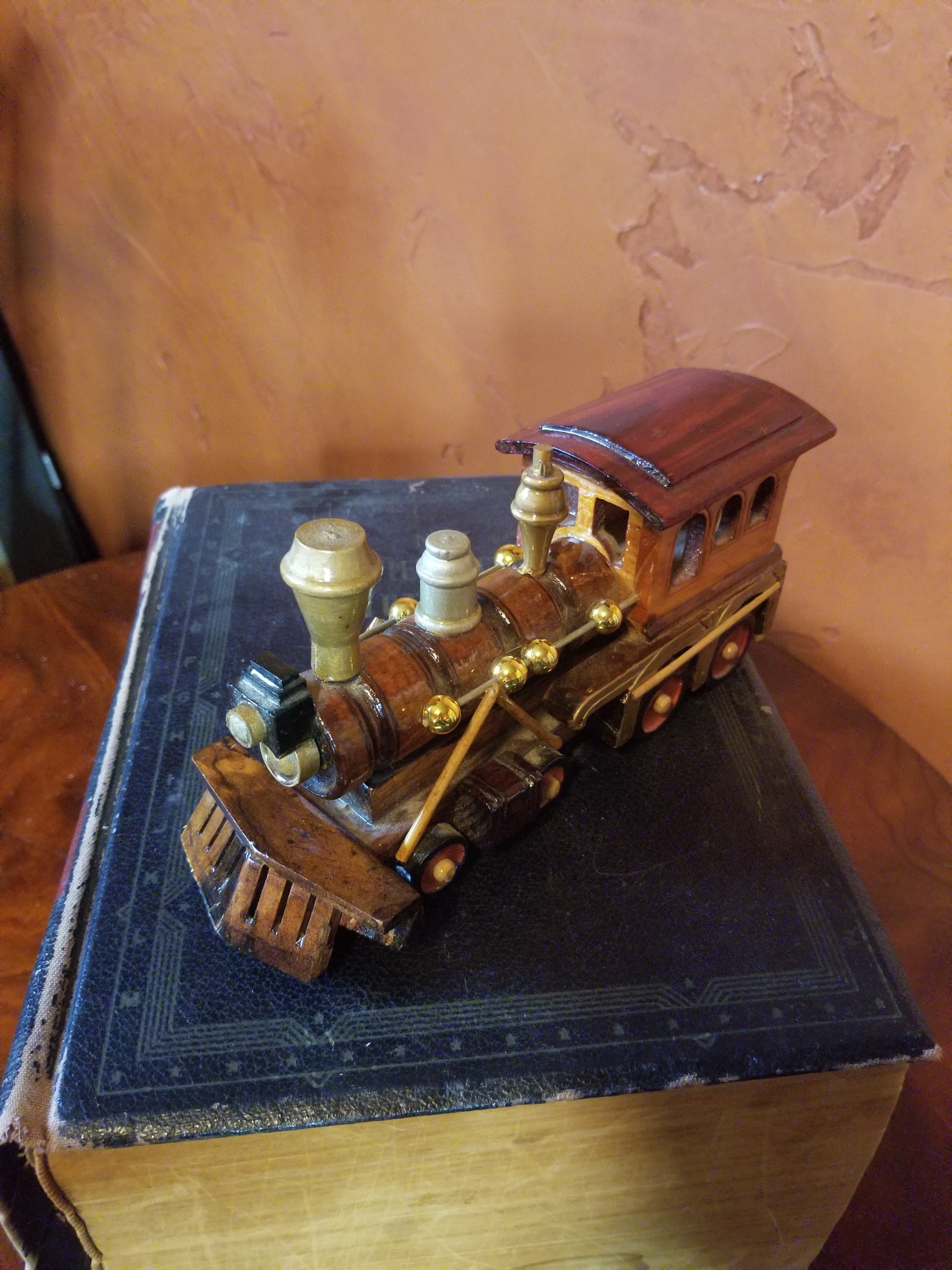 Amazing Vintage Hand-crafted Wooden Model Train Engine - Etsy