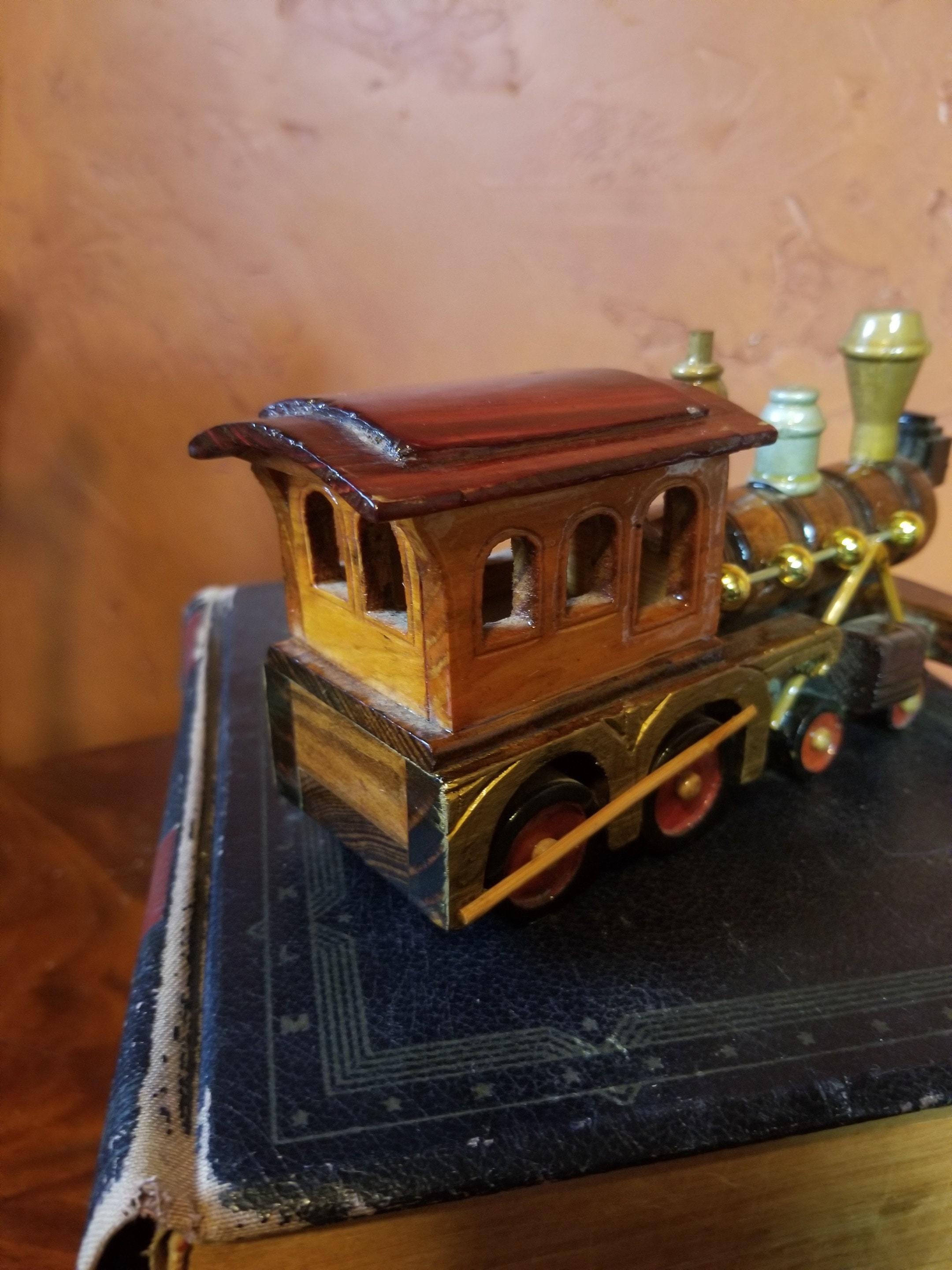Amazing Vintage Hand-crafted Wooden Model Train Engine - Etsy