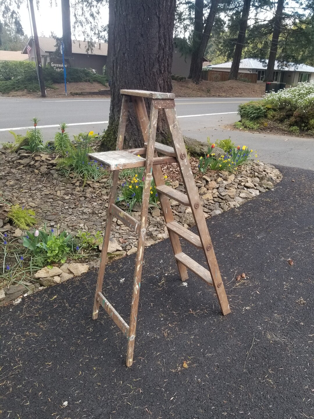 1940s Vintage Wooden Ladder Jackson Pollock Paint Splatters - Etsy