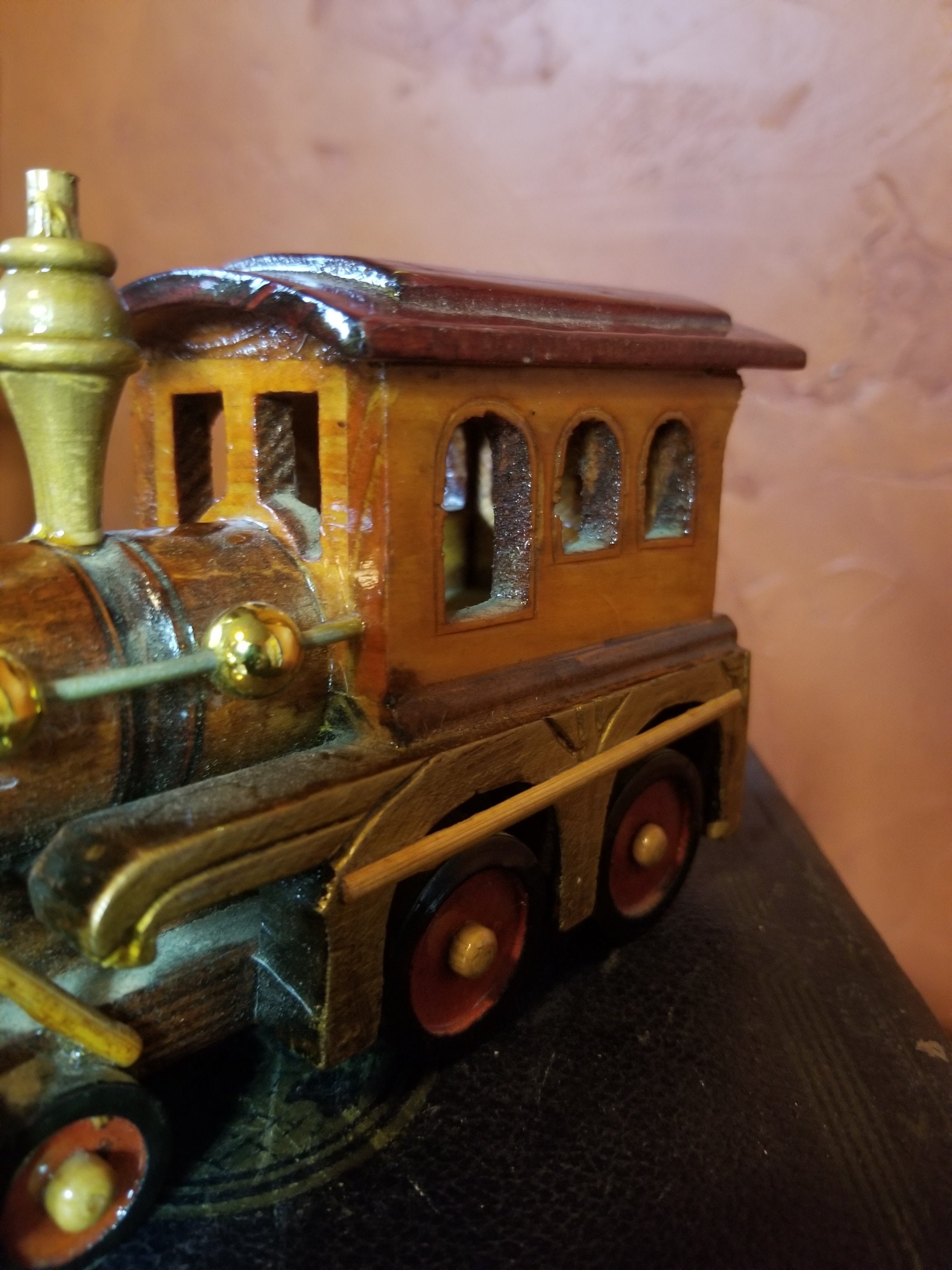 Amazing Vintage Hand-crafted Wooden Model Train Engine - Etsy
