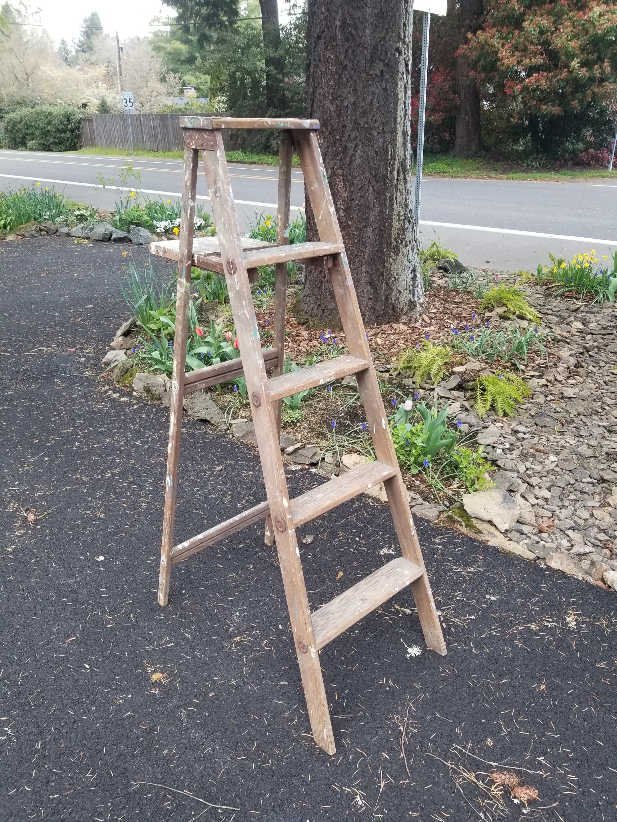 1940s Vintage Wooden Ladder Jackson Pollock Paint Splatters - Etsy