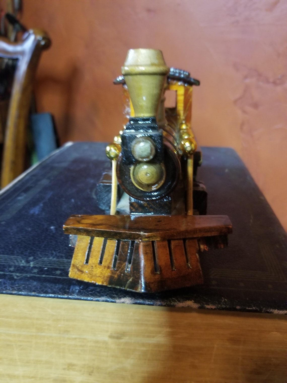 Amazing Vintage Hand-crafted Wooden Model Train Engine - Etsy