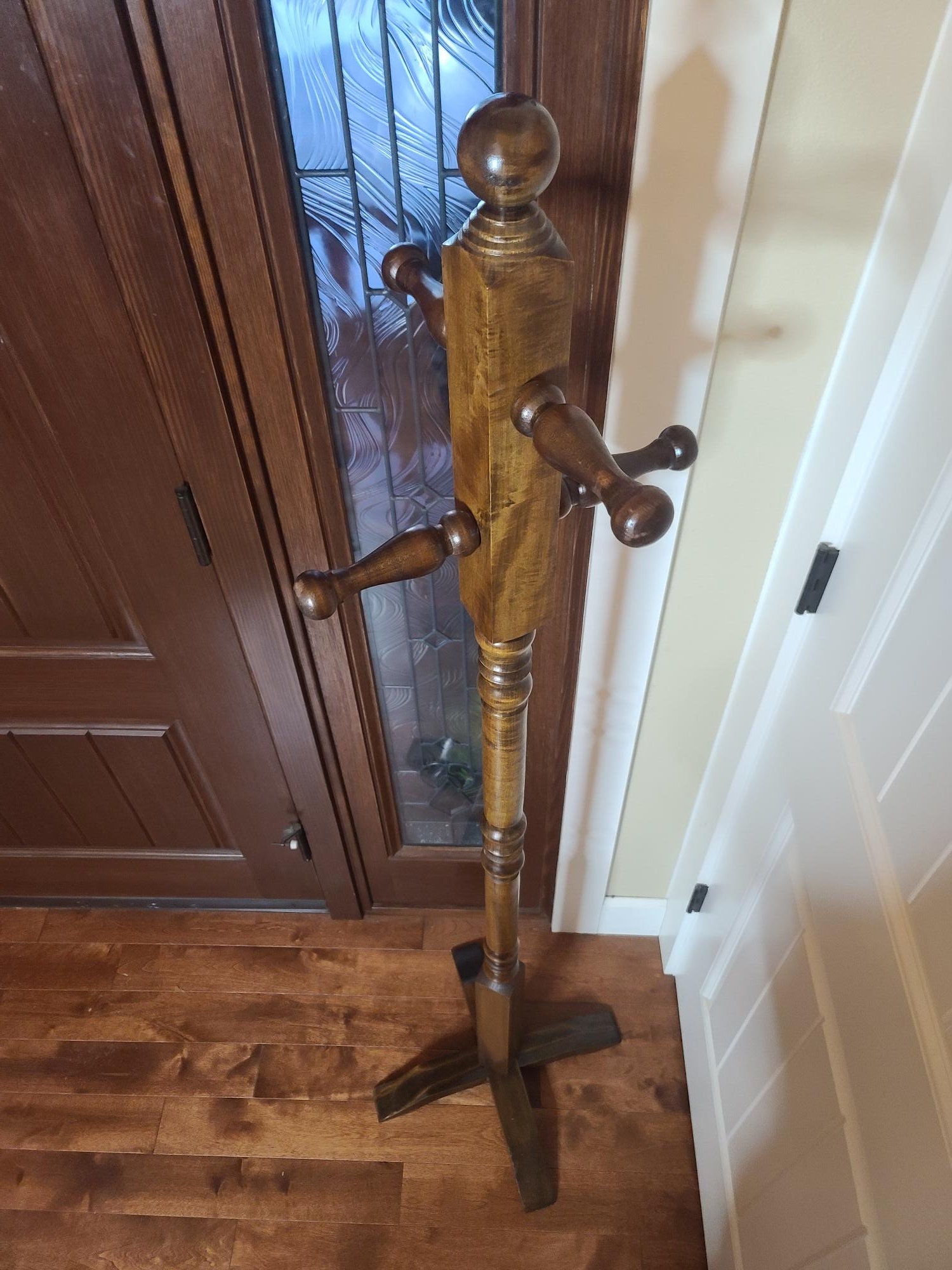 Classic Midcentury Solid Walnut Coat Rack/stand - Etsy
